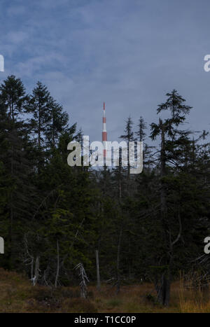 View to the german mountain called Brocken in the area Harz Stock Photo ...