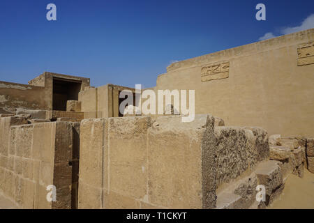 The Tomb of King Teti, at Saqqara, Egypt. Below ground the chambers and ...