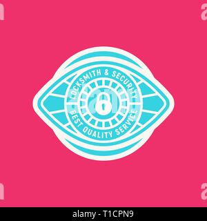 vintage locksmith logo. retro styled key cutting service emblem. vector ...