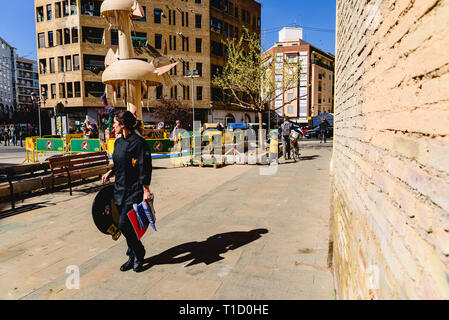 Valencia, Spain - March 2, 2019: Wooden boards to cut and place pizzas ...