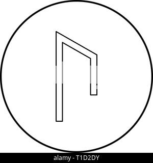 Rune Uruz Urus aurochs power icon black color vector I flat style ...