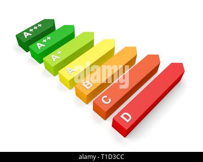 Energy efficiency class F diagram isolated on white background Stock ...