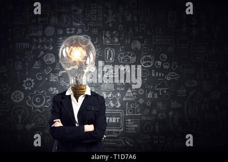 Head full of ideas. Mixed media Stock Photo - Alamy