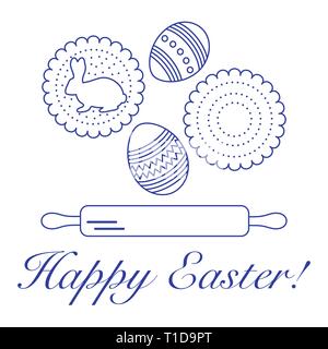 Vector illustration with cookies, rabbit-shaped glaze and without ...