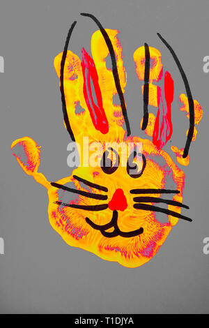 Yellow bunny on a red background. Conceptual banner idea for the ...
