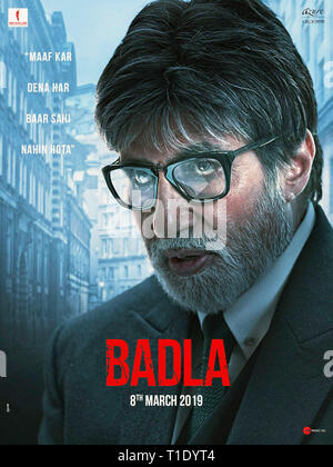 BADLA, Indian poster in English, from left: Amitabh Bachchan, Taapsee ...
