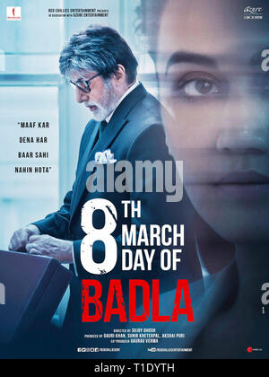 BADLA, Indian poster in English, from left: Taapsee Pannu, Amrita Singh ...