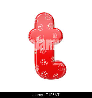 Easter egg letter W - Lower-case 3d red and white celebration font ...