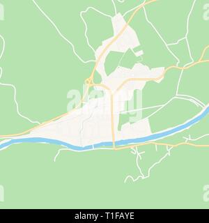 Printable map of Doboj, Bosnia and Herzegovina with main and secondary ...