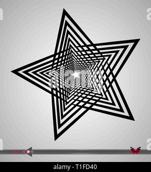 Stylized star made of lines on a white background. Object, element for ...