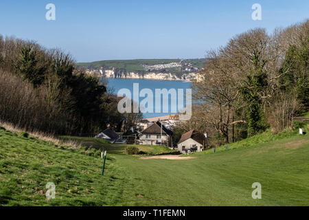A view from the coastal path through the centre of Llanddwyn Island ...