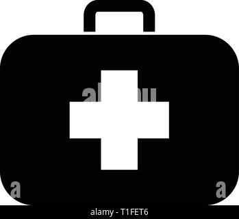 first aid kit health glyph icon vector illustration Stock Vector Image ...