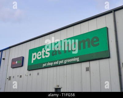 Pets at Home retail park shopping business with Vets4Pets sign in ...