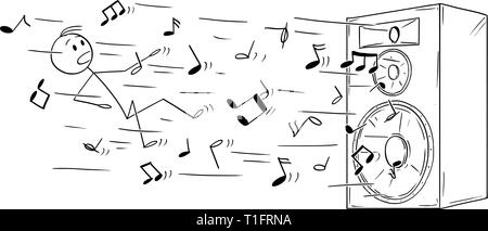 speaker noise melody sound music vector illustration silhouette style ...