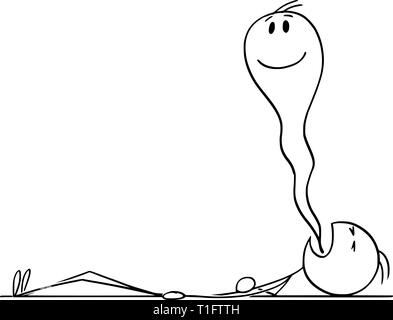 Life is good , vector cartoon stick figure or character illustration ...