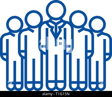 workgroup people line icon, outline symbol, vector illustration ...