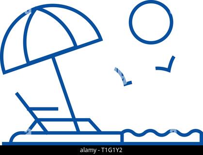 Blue lagoon outline vector icon. Thin line black blue lagoon icon, flat ...