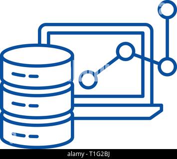 Big data framework line icon concept. Big data framework vector linear illustration, symbol ...