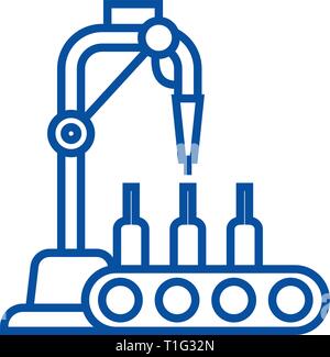 Factory beer icon outline vector. Brewery process. Drink production ...