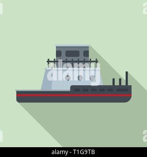 Tug boat icon. Flat illustration of tug boat vector icon for web design ...