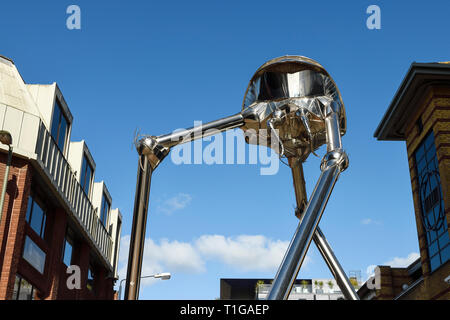 Martian sculpture in Woking Surrey UK Designed to commemorate H G Wells ...