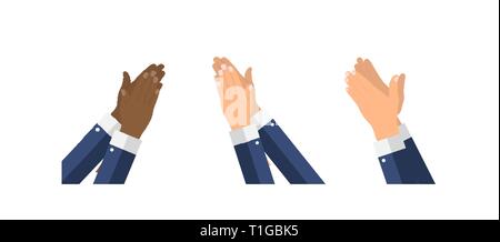 Flat Design Clapping Hand Applause banners template. Vector ...