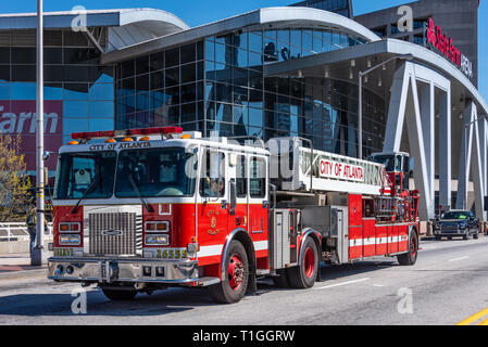 City of Atlanta fire department ladder truck Georgia Stock Photo - Alamy