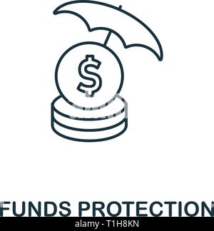 Secure Funds Icon - Thin Line Business Symbol. Perfect for Web Design ...
