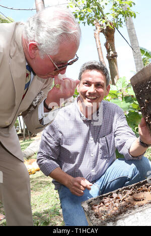 The Prince of Wales during a visit to the Finca Marta organic farm in ...