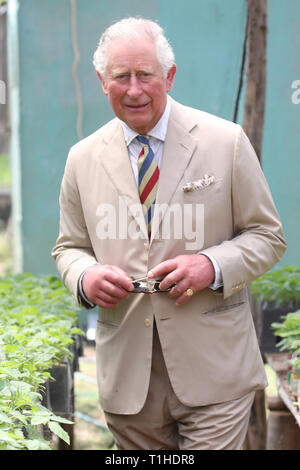 The Prince of Wales during a visit to the Finca Marta organic farm in ...