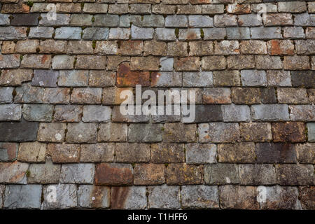 Grey slate roof tiles texture background image Stock Photo - Alamy