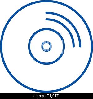 Compact Disk, CD, DVD outline icons set - Black symbol on white ...