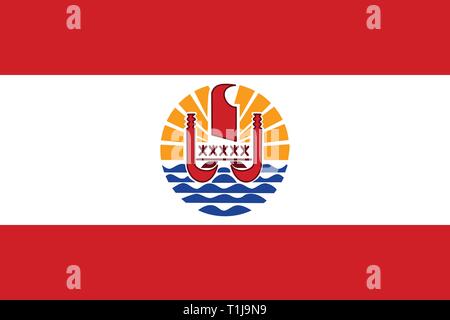French Polynesia official flag, France, vector illustration Stock ...