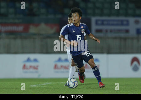 Yangon, Myanmar. 26th Mar, 2019. Japan team group line-up (L-R) Ryosuke ...