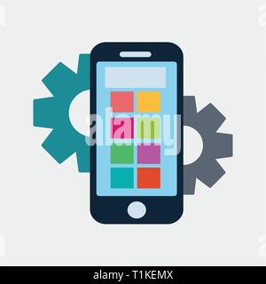 Gear smartphone and computer vector design Stock Vector Image & Art - Alamy