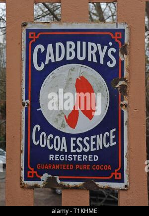 A Vintage enamel advertising sign for Cadbury's Chocolates at the ...