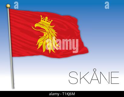 Scania regional flag, Sweden, vector illustration Stock Vector Image ...
