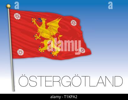 Ostergotland regional flag, Sweden, vector illustration Stock Vector ...