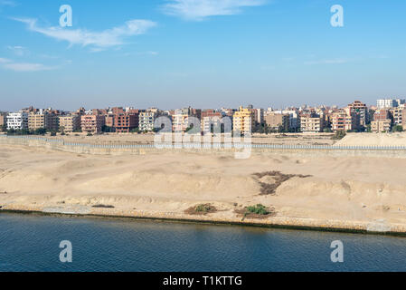 Ismailia, Egypt - November 5, 2017: Cityscape of Ismailia on the lake ...