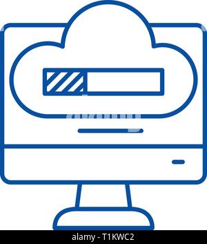 System reboot line icon concept. System reboot vector linear ...