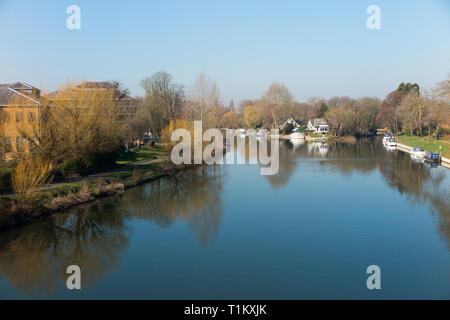 The River Thames at Staines upon Thames, as seen from Staines Bridge on ...