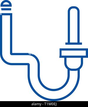 Water supply system vector line icon, linear concept, outline sign ...