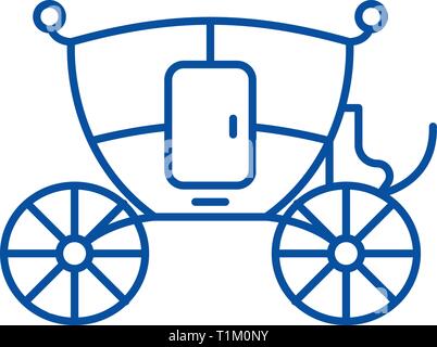 Wedding carriage icon. Outline wedding carriage vector icon color flat ...