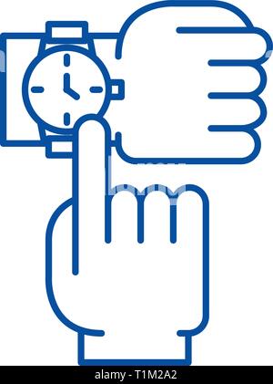 Working hours line icon concept. Working hours vector linear ...