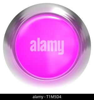 Web button 3d - purple glossy realistic with metal frame, easy to ...