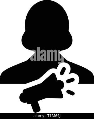 Promotion icon vector female person profile avatar symbol with ...