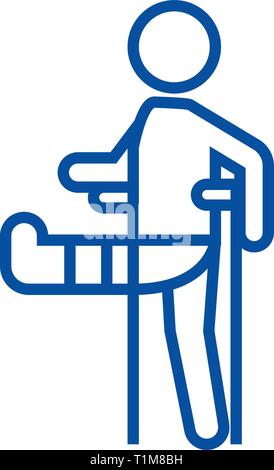 Leg plaster icon. Outline leg plaster vector icon color flat isolated ...