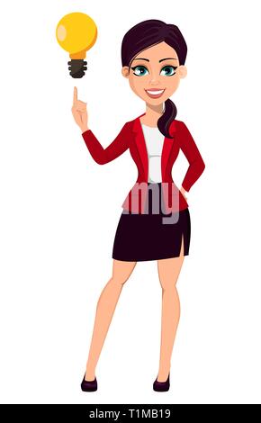 Young successful business woman having a good idea. Cute businesswoman ...