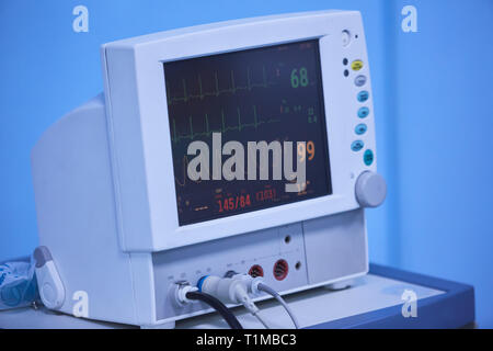 An anesthesia monitor shows real time vital signs for constant patient ...