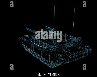 future war army tank in futuristic video game wire frame style Stock ...